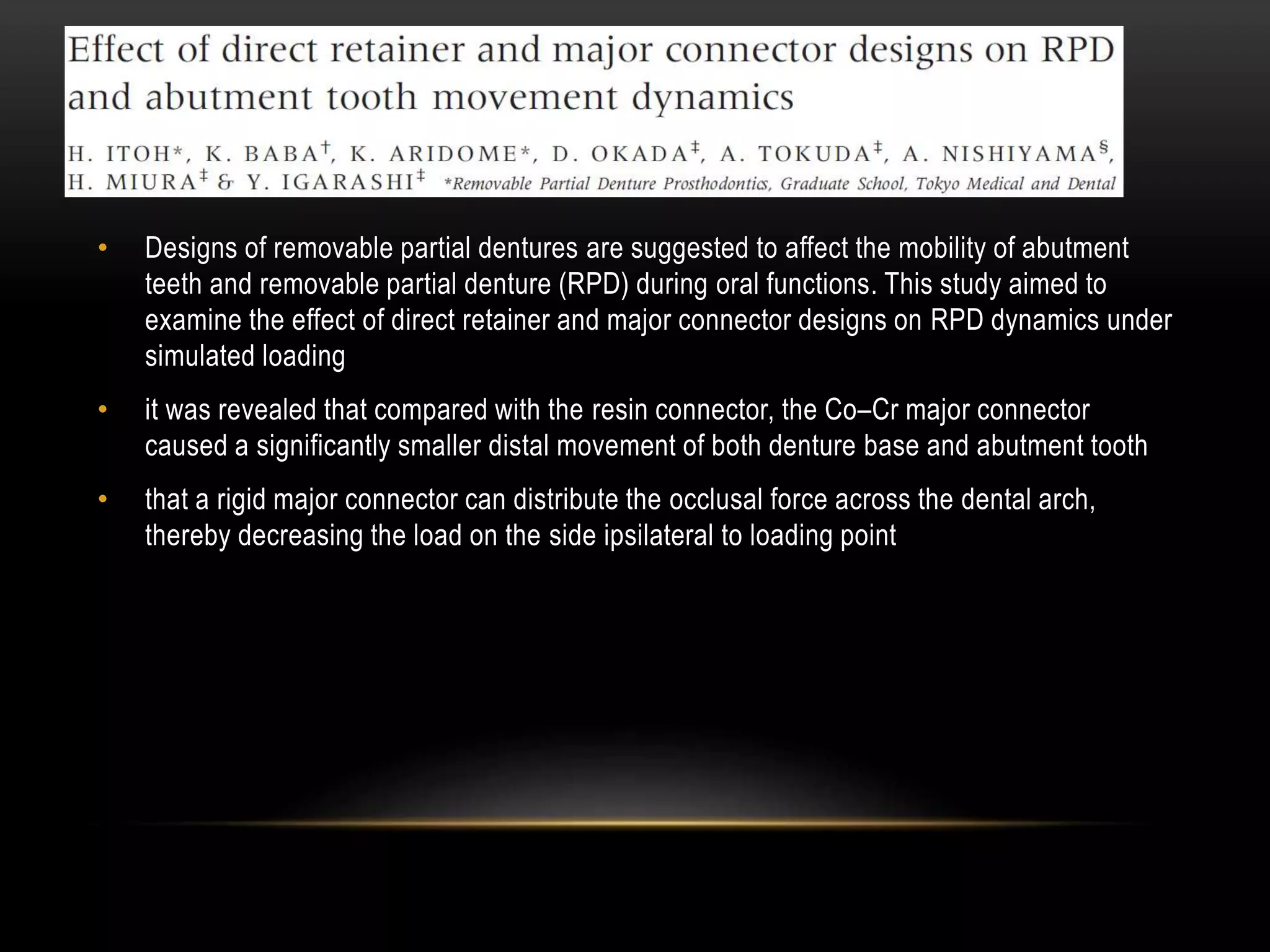 MAJOR CONNECTORS AND MINOR CONNECTORS IN RPD - Dr Prathibha Prasad | PPTX