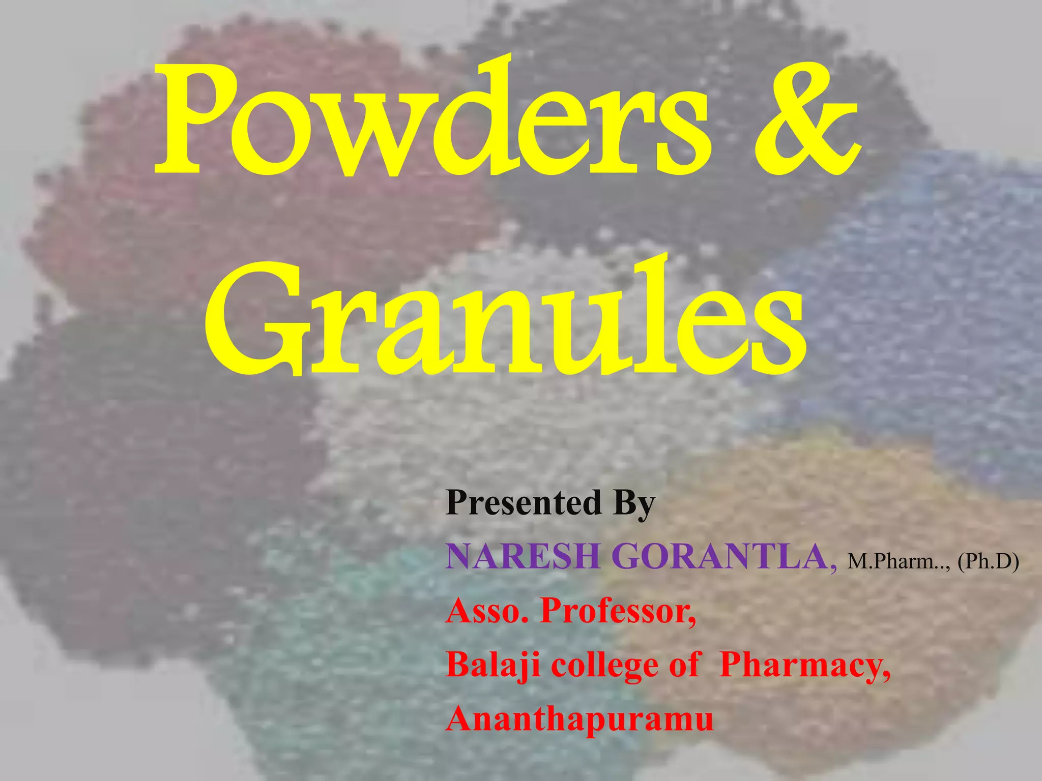 powders & granules | PPTX
