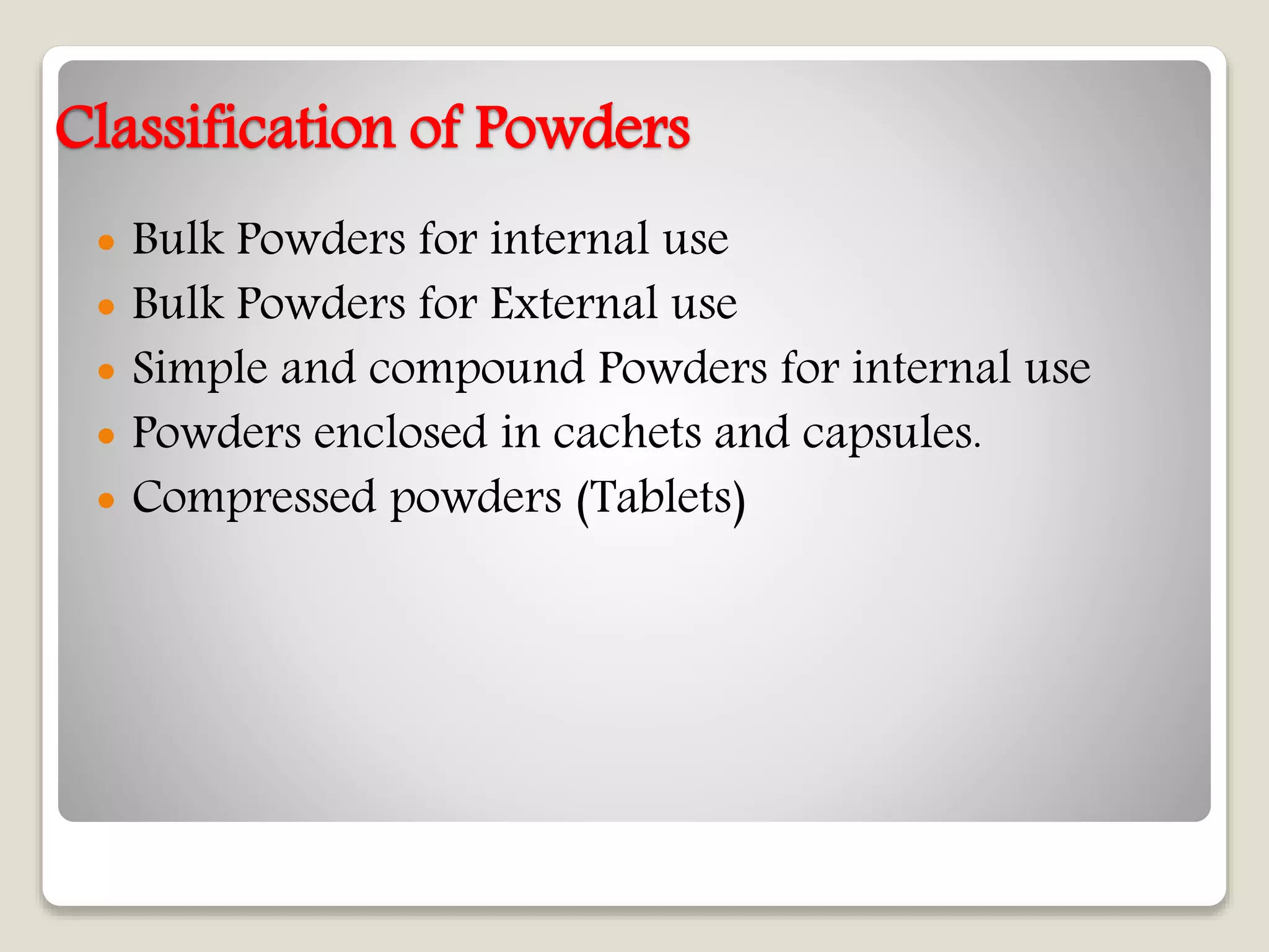 powders & granules | PPTX