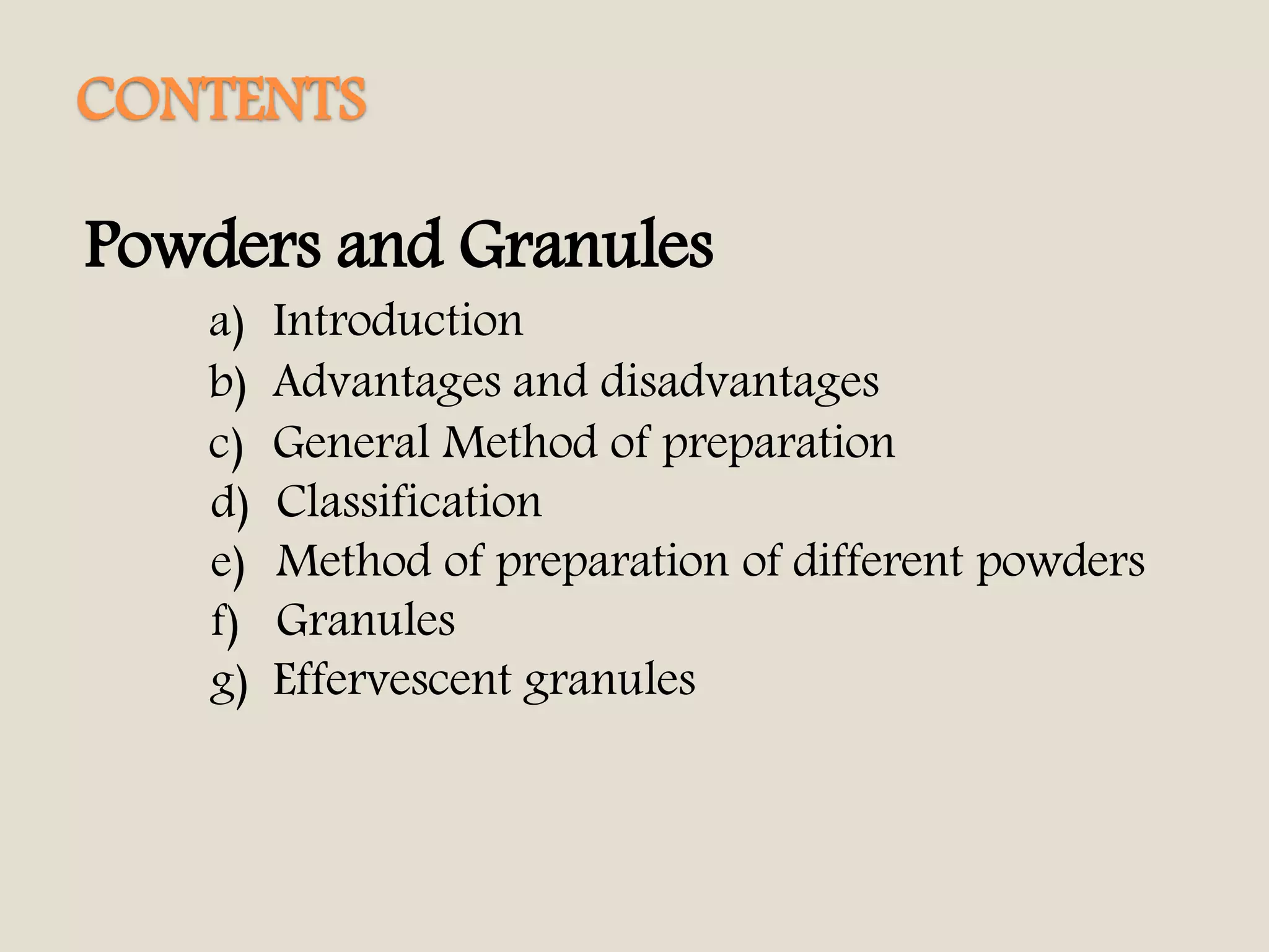 powders & granules | PPTX