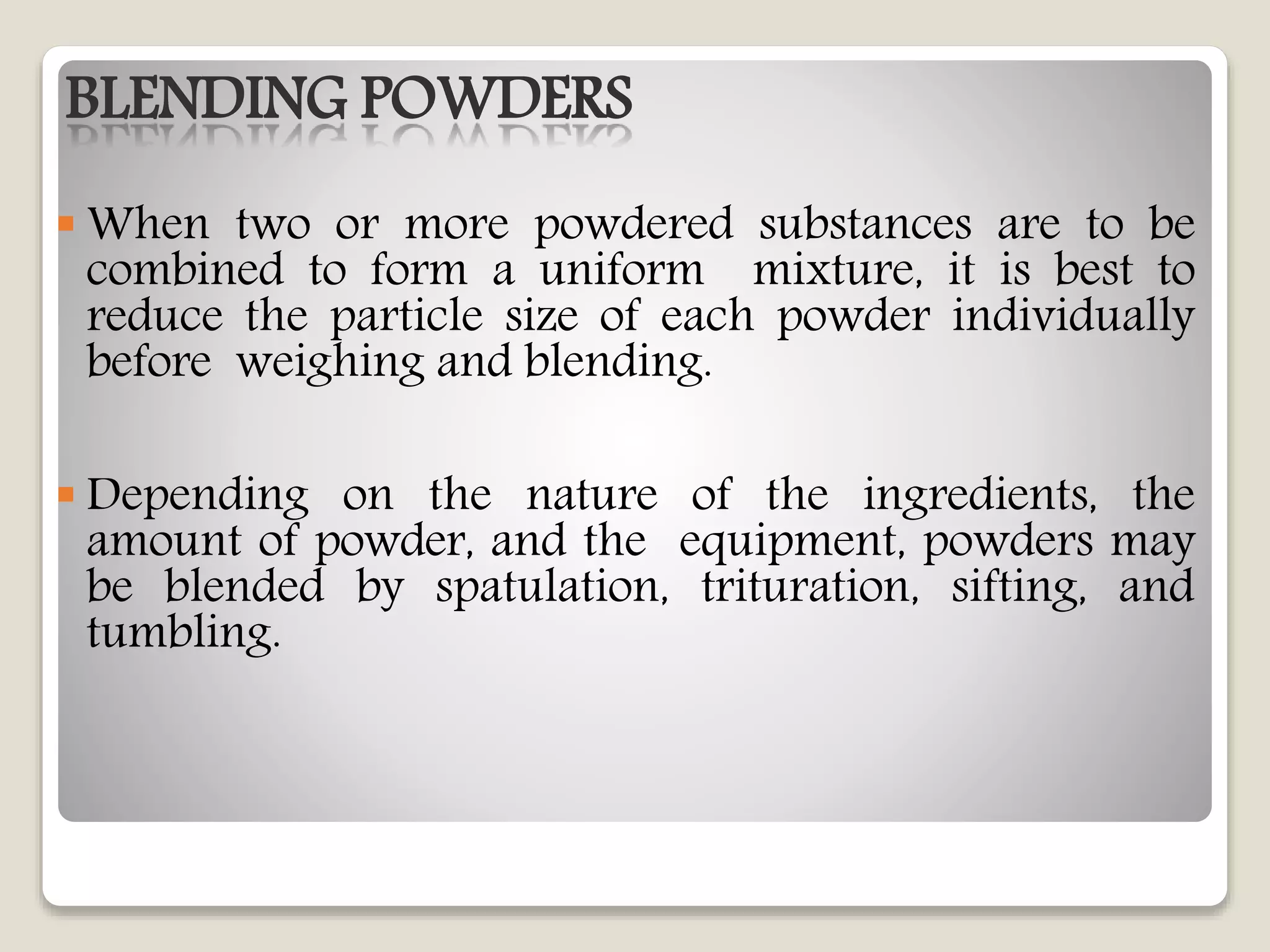 powders & granules | PPTX
