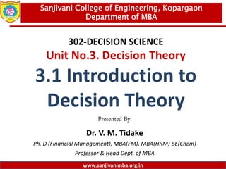 3.1 introduction decision theory | PPTX | Business | Business and Finance