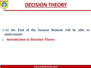 3.1 introduction decision theory | PPTX | Business | Business and Finance