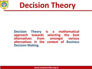 3.1 introduction decision theory | PPTX | Business | Business and Finance