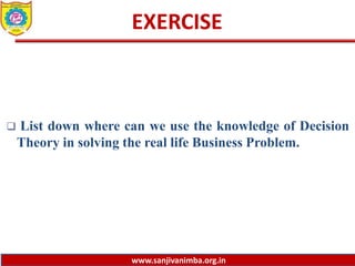 3.1 introduction decision theory | PPTX | Business | Business and Finance