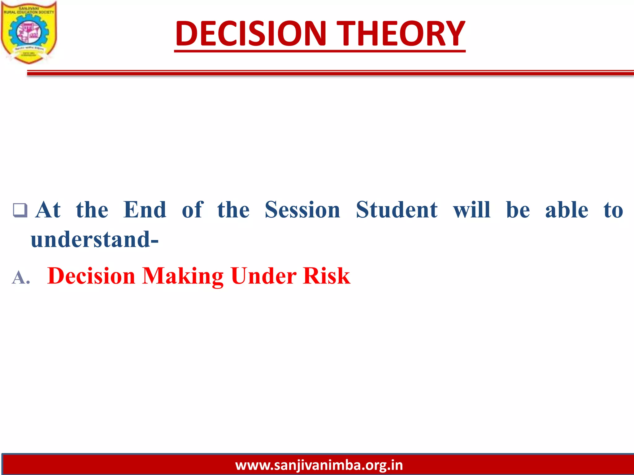 3.4 decision making under risk | PPTX