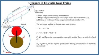 3.4 TORQUE ANALYSIS IN GEAR TRAINS | PPTX