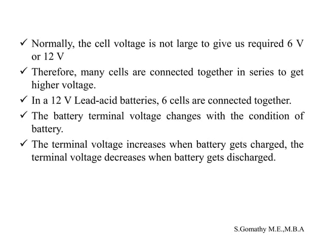 Parameters of batteries | PDF