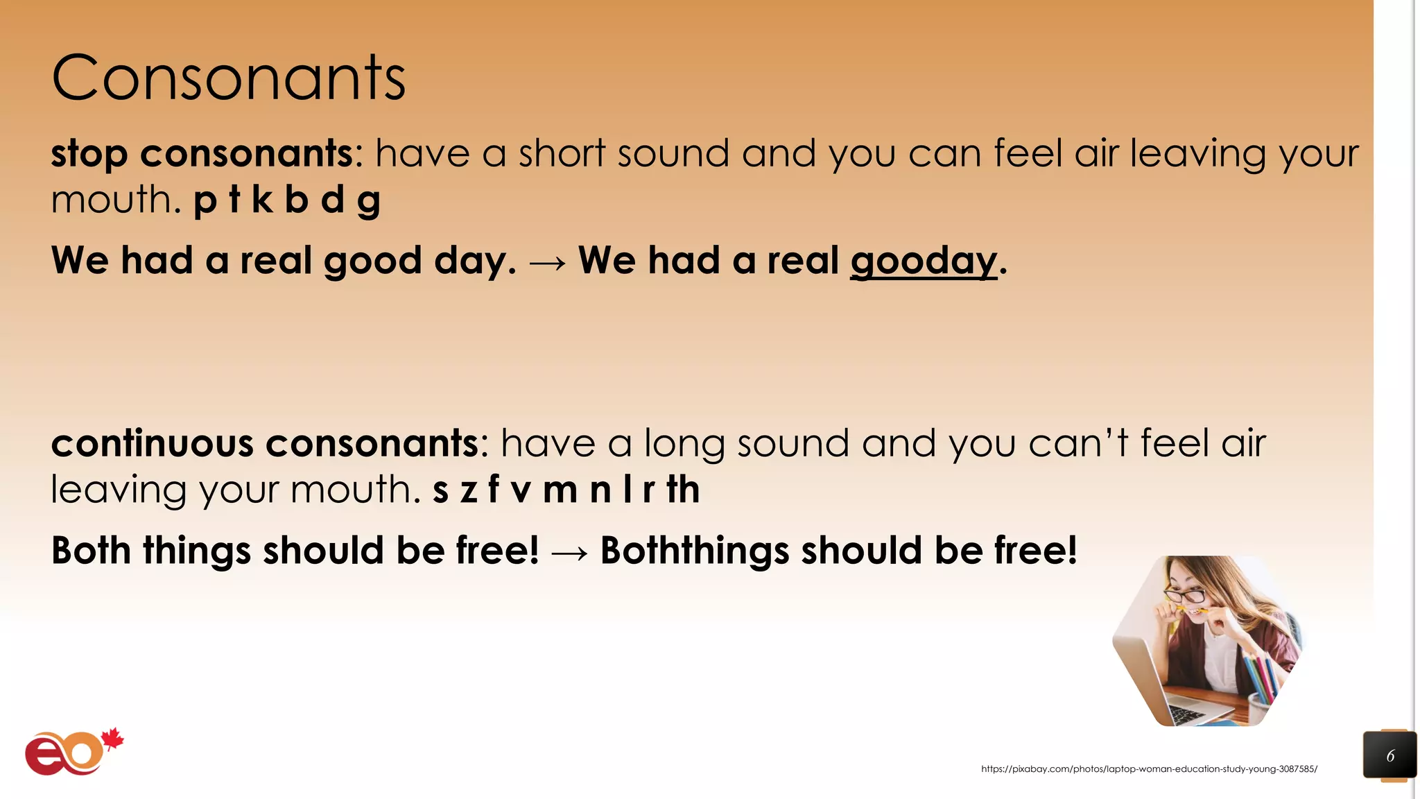 linking consonants to consonants | PPT
