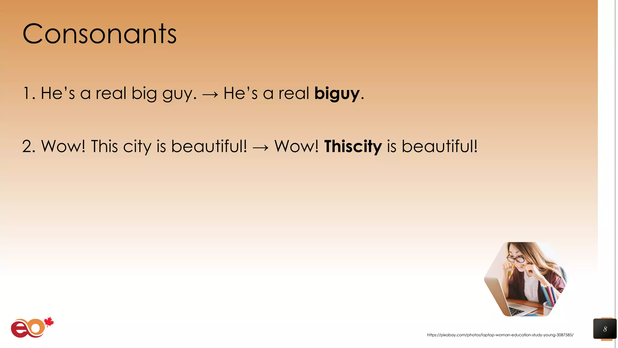 linking consonants to consonants | PPT