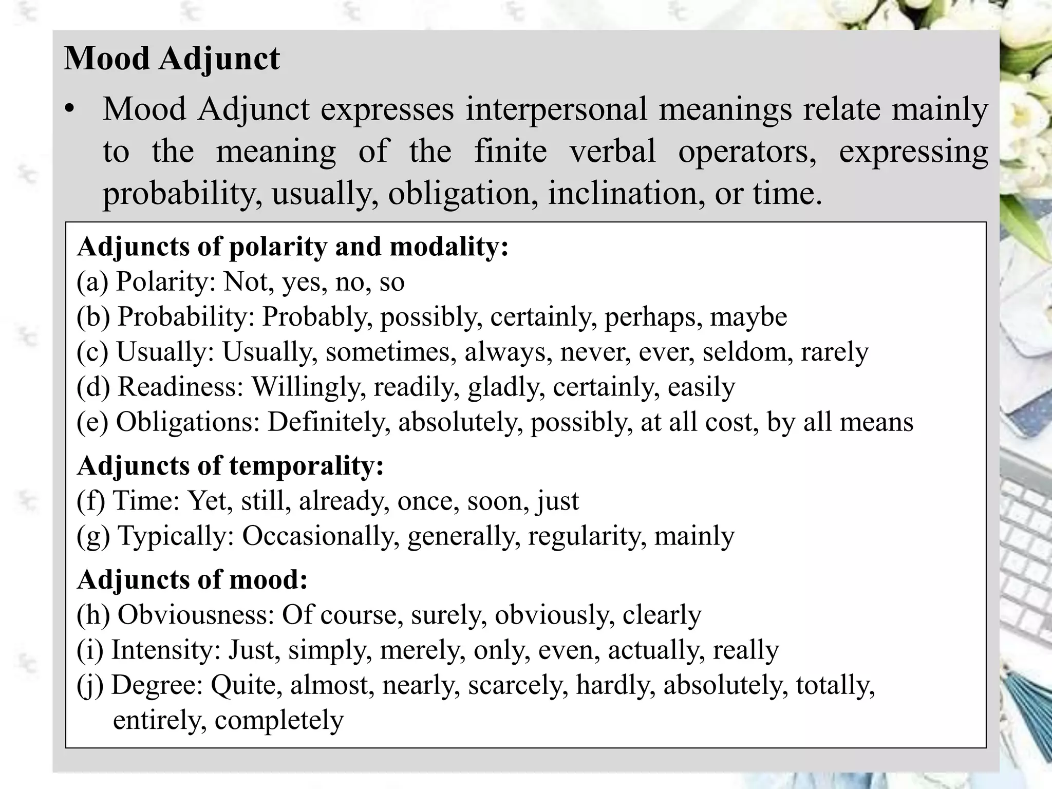 SYSTEMIC FUNCTIONAL LINGUISTICS: INTERPERSONAL MEANINGS | PPT