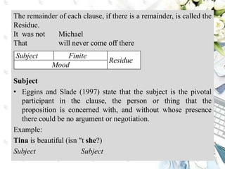 SYSTEMIC FUNCTIONAL LINGUISTICS: INTERPERSONAL MEANINGS | PPT