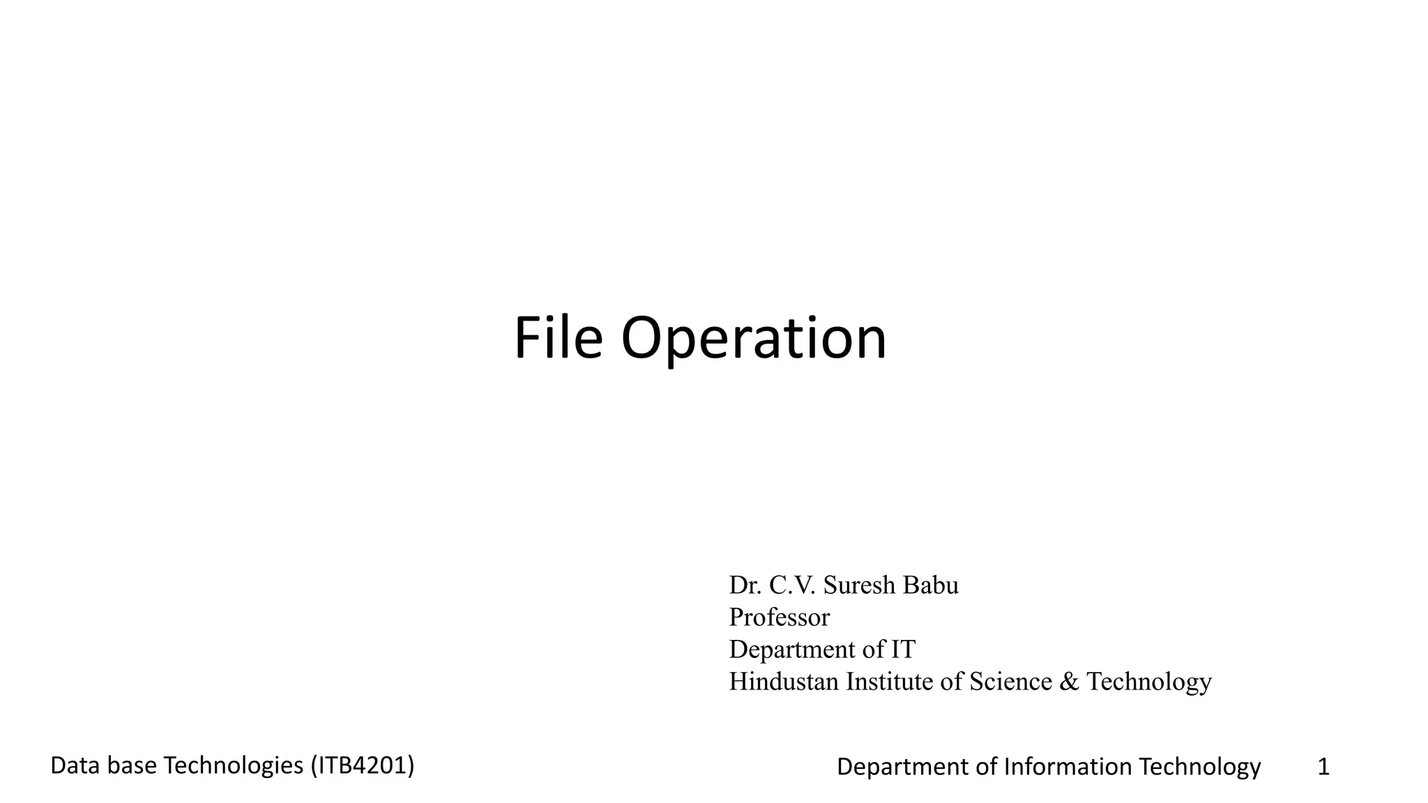 Database File Operation Ppt