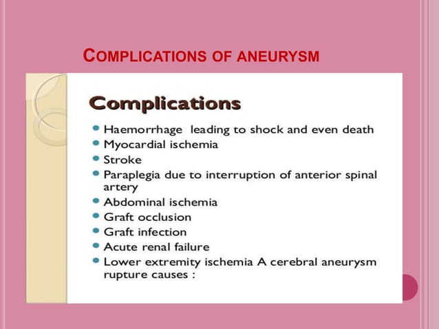 VASCULAR DISORDER - Anuerysm | PPT