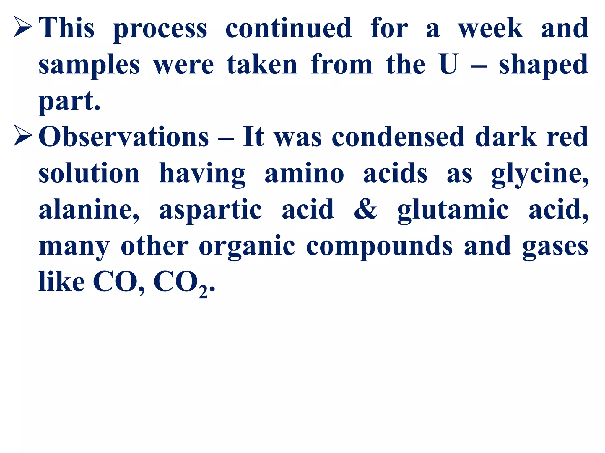 Miller Urey Experiment | PPT Miller Urey Experiment | PPT