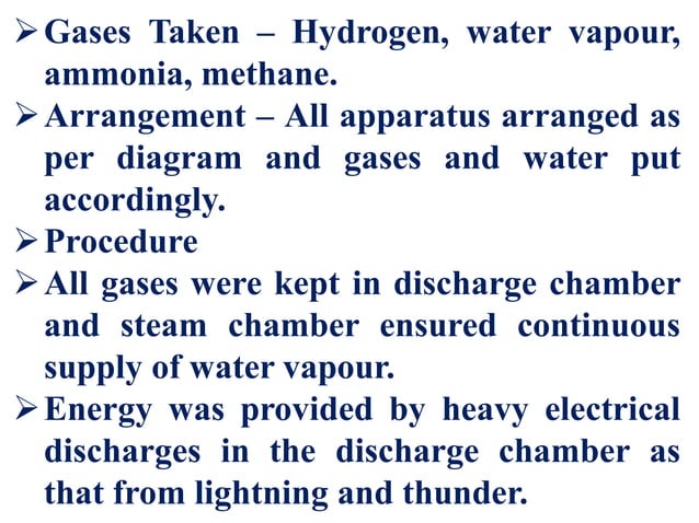 Miller Urey Experiment | PPT Miller Urey Experiment | PPT