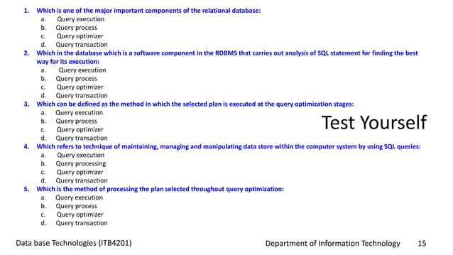 Query processing | PPTX | Databases | Computer Software and Applications