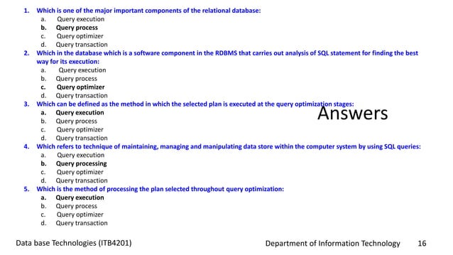 Query processing | PPTX | Databases | Computer Software and Applications