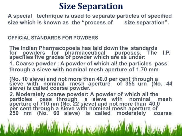 size seperation | PPTX