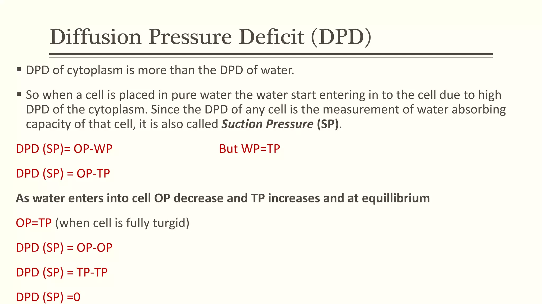 DPD, Water potential, Plasmolyses & Imbibition | PPTX
