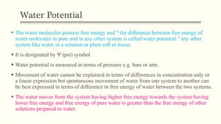 DPD, Water potential, Plasmolyses & Imbibition | PPTX