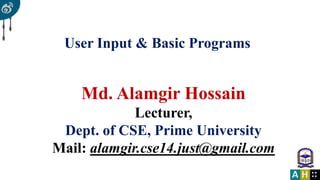 3. user input and some basic problem | PPT