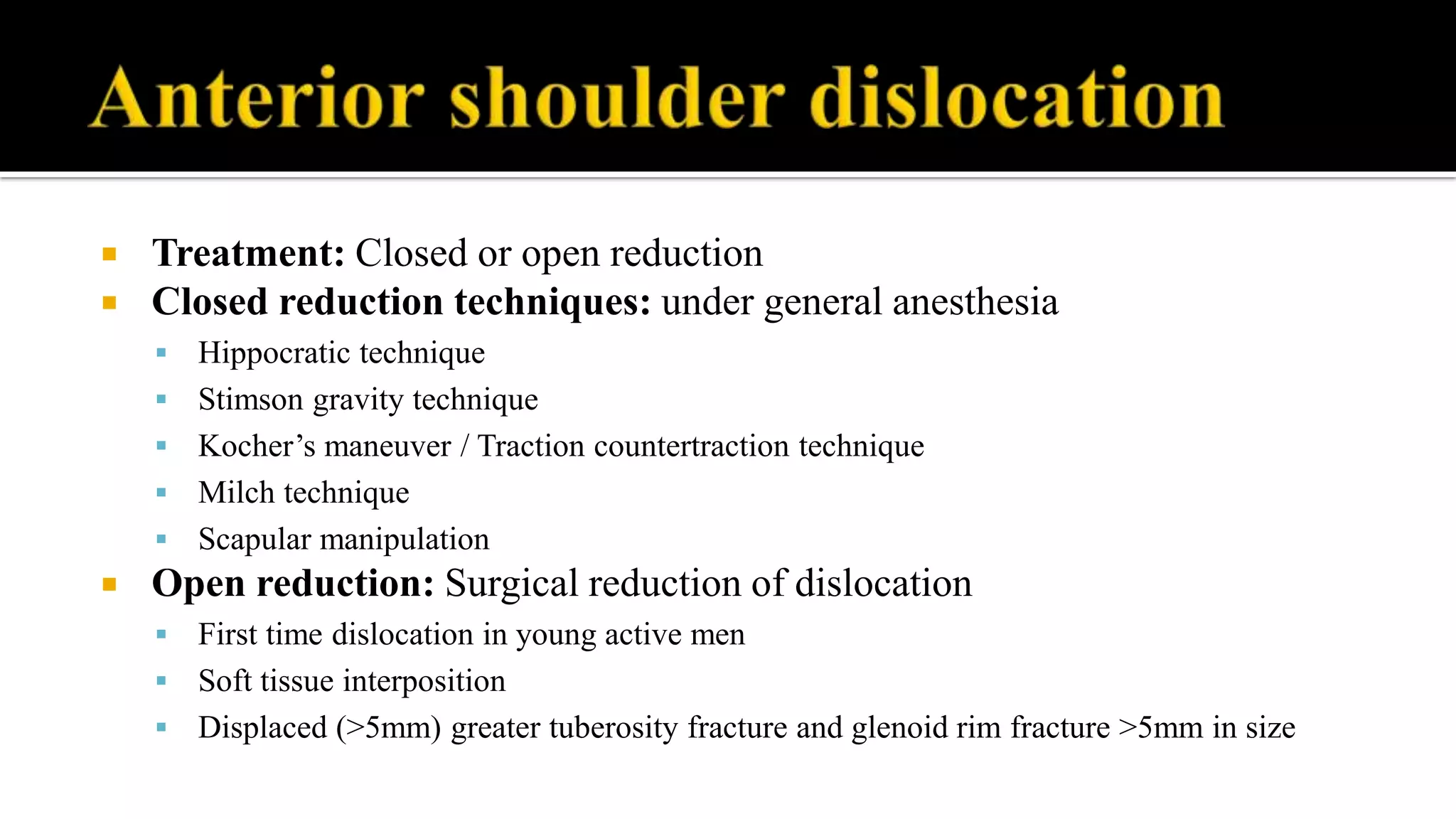 Shoulder dislocation | PPTX