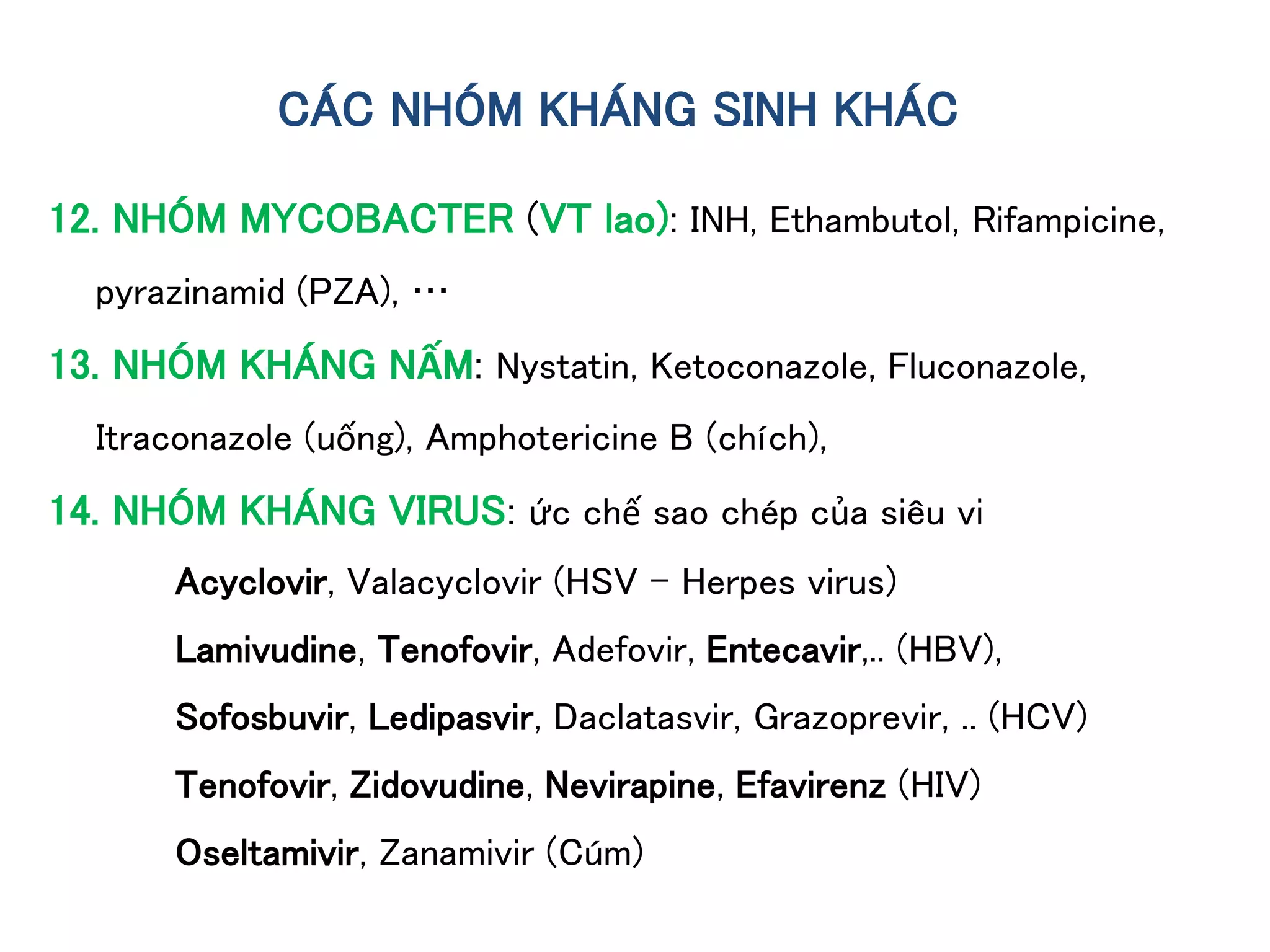 Khái niệm cơ bản về kháng sinh - 2019 - Đại học Y dược TPHCM | PPTX