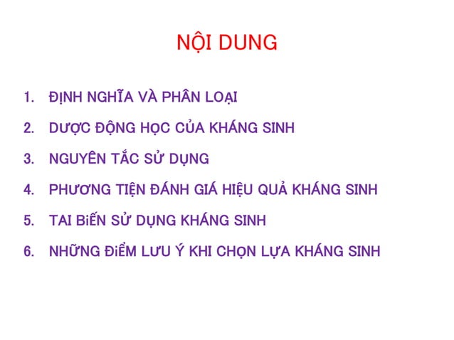 Khái niệm cơ bản về kháng sinh - 2019 - Đại học Y dược TPHCM | PPTX