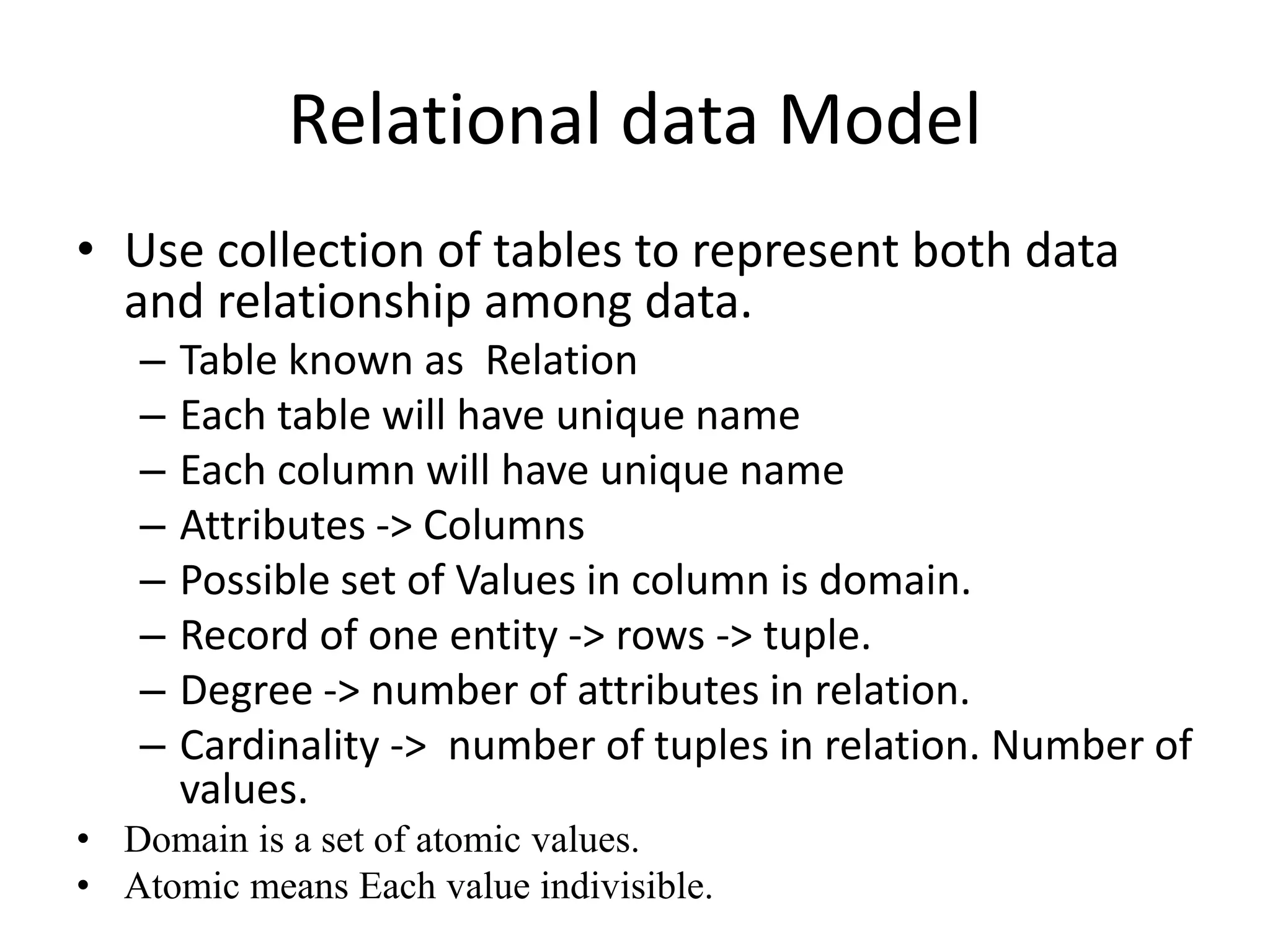Relational Database Ppt 