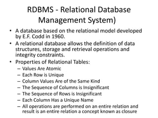 relational database | PPT | Free Download