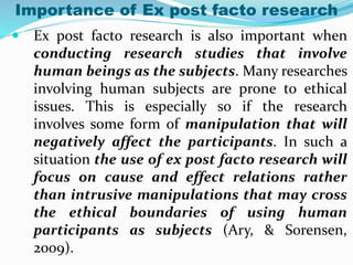 Research Method - Ex Post Facto Research | PPTX