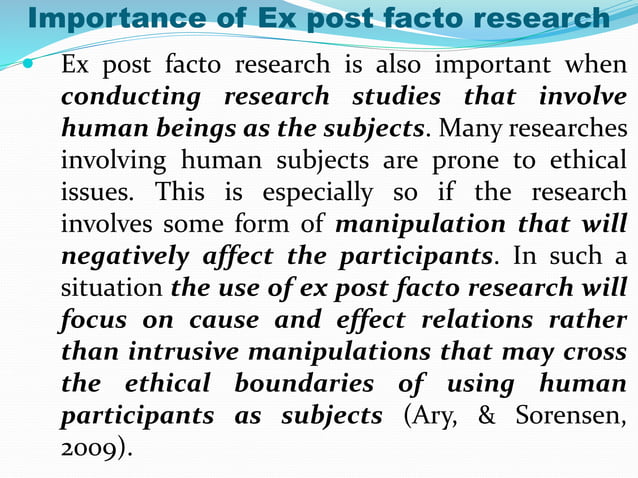 Research Method - Ex Post Facto Research | PPTX | Postgraduate ...