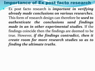Research Method - Ex Post Facto Research | PPTX