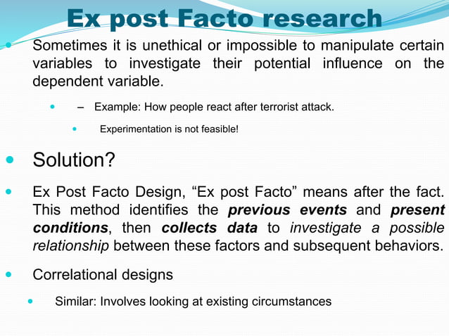 Research Method - Ex Post Facto Research | PPTX | Postgraduate ...