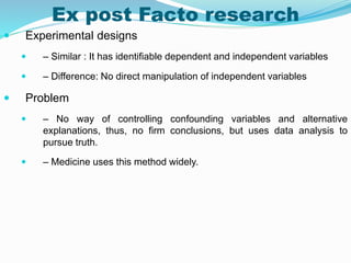 Research Method - Ex Post Facto Research | PPTX