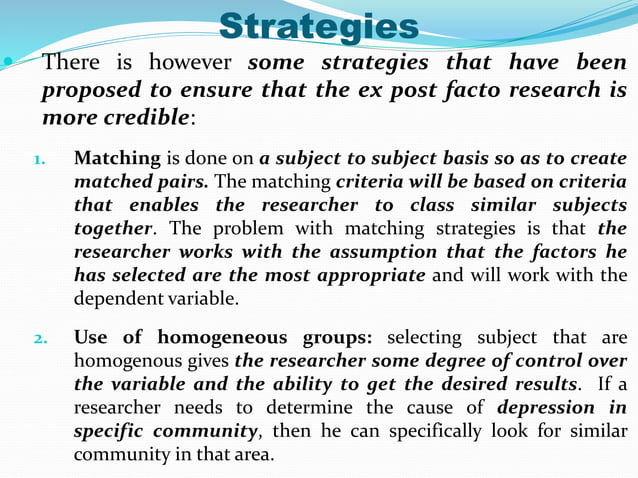 Research Method - Ex Post Facto Research | PPTX | Postgraduate ...