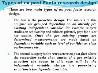 Research Method - Ex Post Facto Research | PPTX