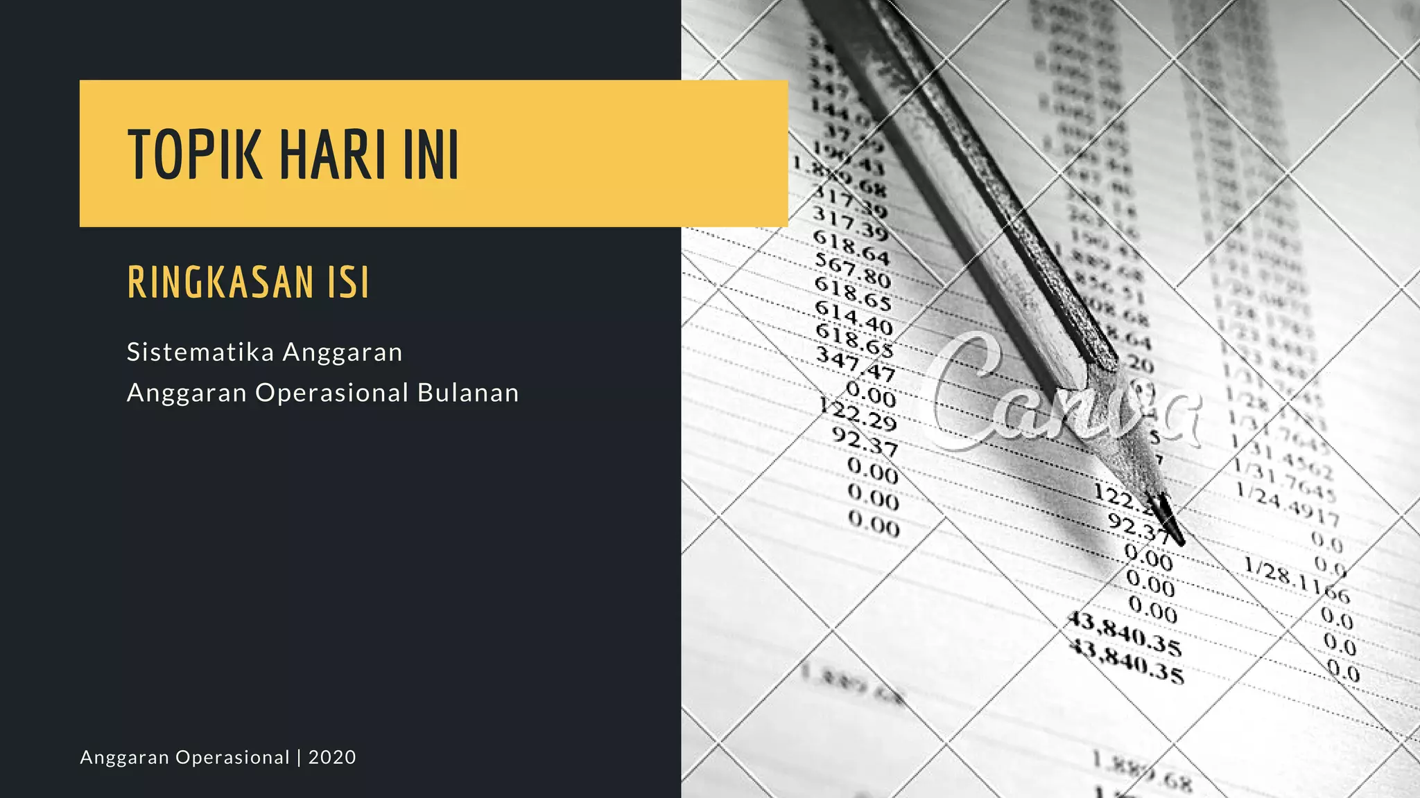 Anggaran Operasional | PDF