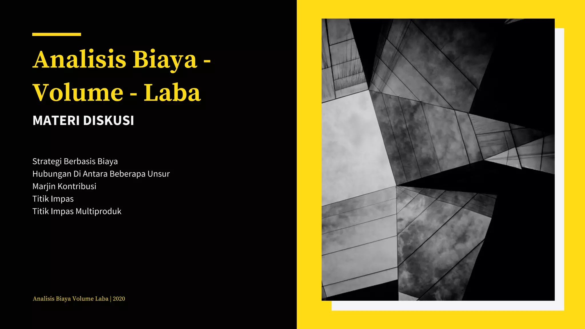 Analisis Biaya Volume dan Laba | PDF