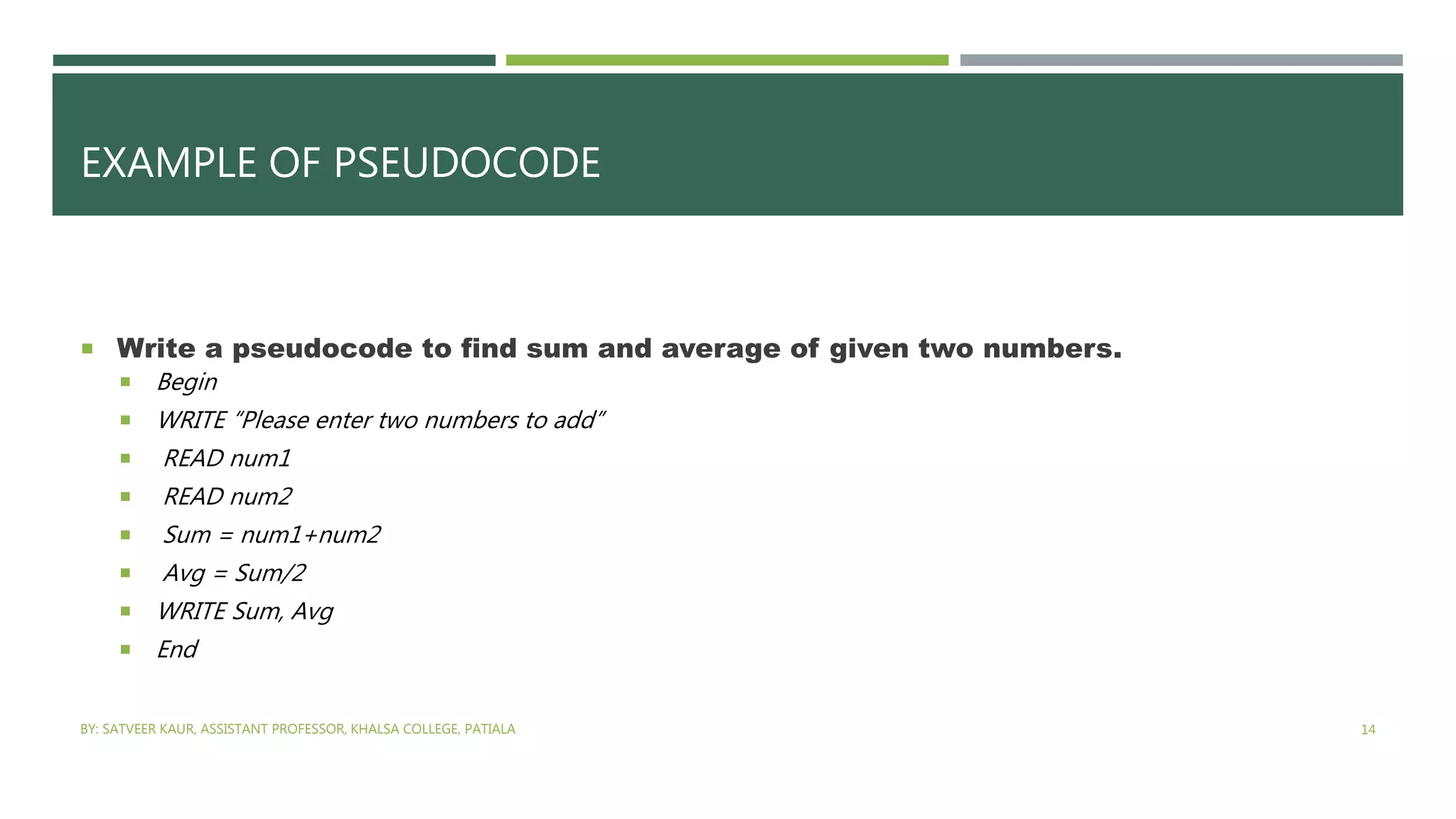 Algorithms Flow Charts And Pseudocodes Ppt