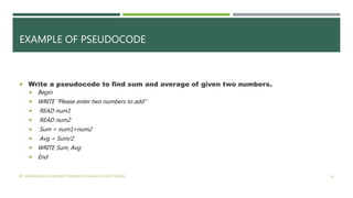 Algorithms, flow charts and pseudocodes | PPT | Free Download