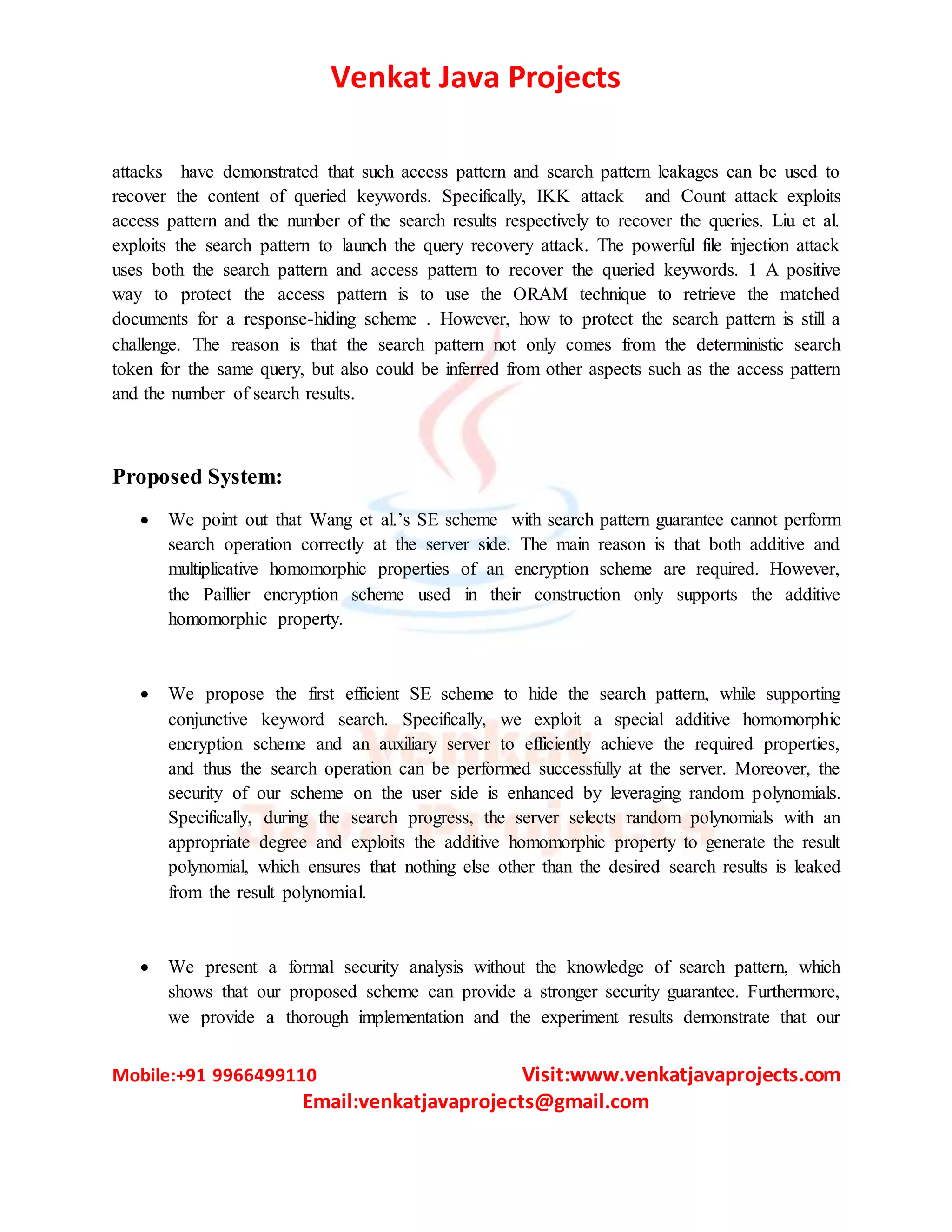 achieving searchable encryption scheme with search pattern hidden | DOCX