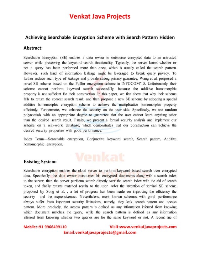 achieving searchable encryption scheme with search pattern hidden | PDF