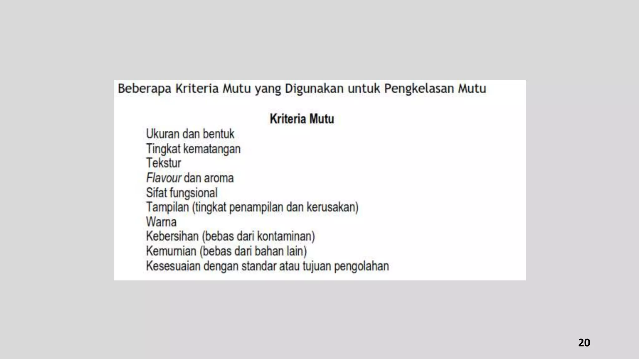 3. sortasi dan pengkelasan mutu | PPTX