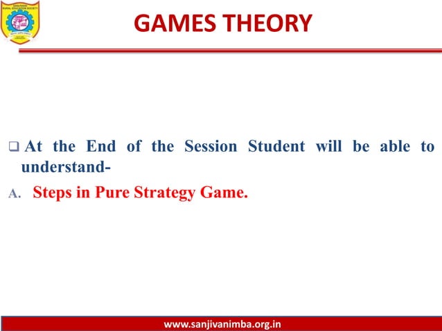 3.2.3 steps in pure strategy game | PPTX | Board Games and Puzzles ...