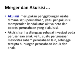 Merger dan Akuisisi _ Materi Training "Business Analysis and Valuation ...