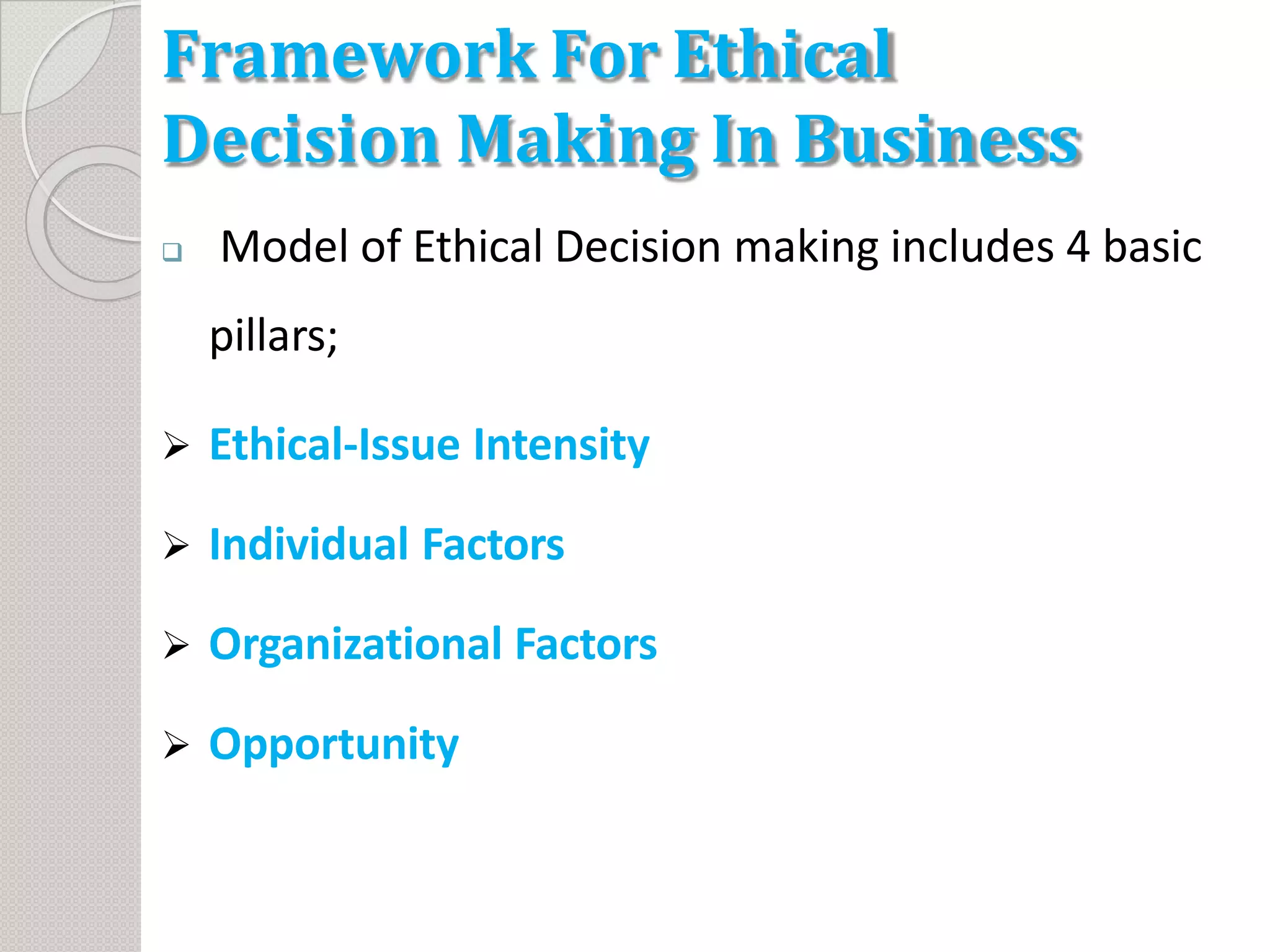 Ethical Decision Making & Ethical Leadership | PPTX