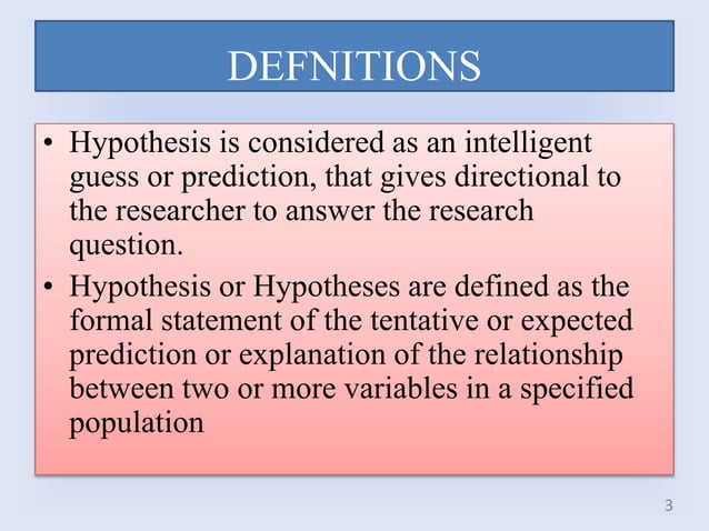 3. hypothesis | PPT