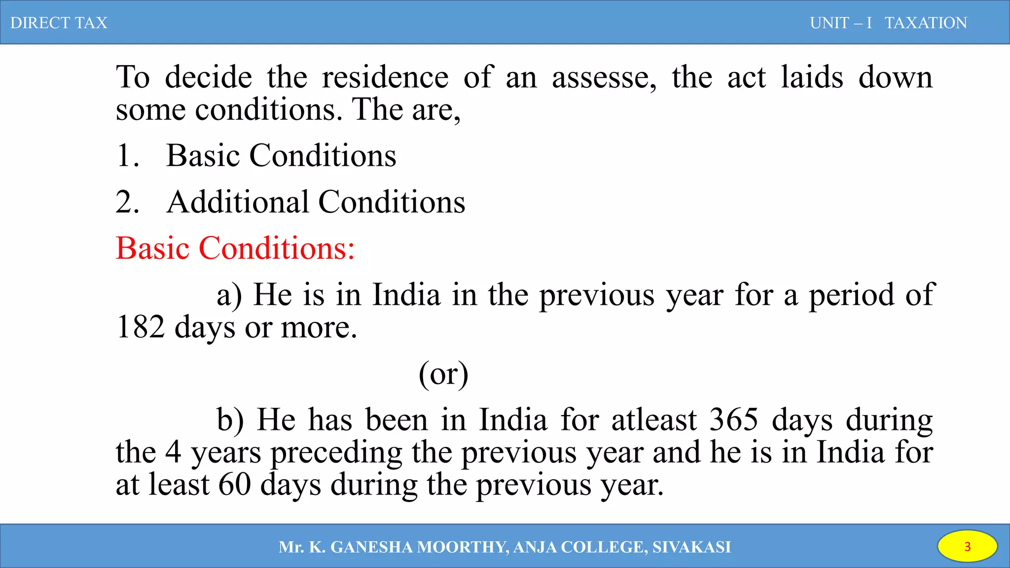 Residential Status | PPT